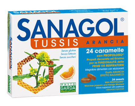 SANAGOL TUSSIS ARANCIA 24 CARAMELLE | FarmaHome